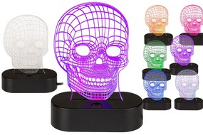 3D LED lampa lebka měnící barvy