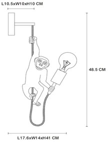 Lucide 10202/01/30 - Nástěnné svítidlo EXTRAVAGANZA CHIMP 1xE27/60W/230V