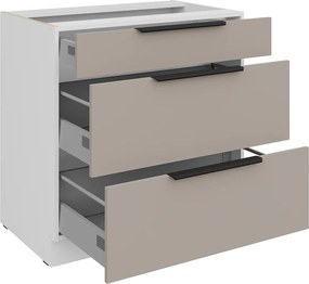 ARIA lb | dolní skříňka 80 D 3S zásuvková | 80 cm | PREMIUM BOX | bílá/béžová