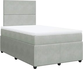 Box spring postel s matrací světle šedá 120x190 cm samet 3292280