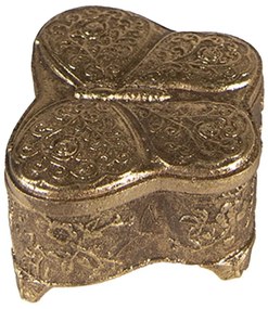 Zlatá antik šperkovnice motýl – 6x5x3 cm