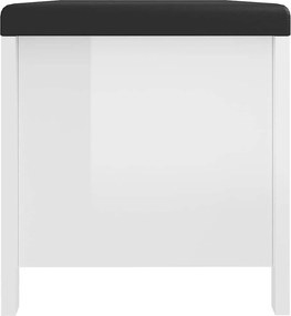 Úložný box s poduškou bílá vysoký lesk 105x40x45 cm kompozit 326774