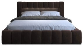 Eltap Čalouněná postel Lamica s úložným prostorem - dřevo Materiál a barva potahu: Monolith 37 - tmavě zelená, Rozměry (cm): 140x200