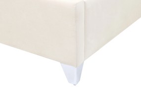 Sametová postel 140 x 200 cm krémově bílá LUBBON Beliani
