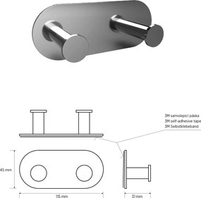 Sapho Sapho, X-ROUND samolepící dvojháček, leštěná nerez, XR220