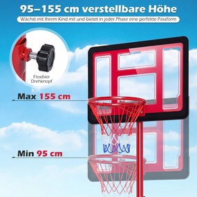 Costway Dětský basketbalový koš 95-155 cm výškově nastavitelný basketbalový