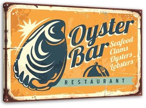 Obraz na plátně Retro Sign Oyster Bar - 100x70 cm