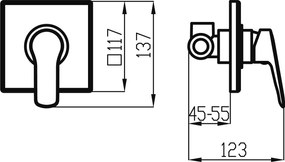 Novaservis, Sprchová baterie podomítková Metalia 54, chrom, 54050-0