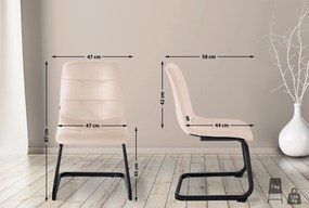 Jídelní židle Vermont samet – krémová