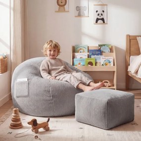 Sedací pytel s podnožkou COMFY 3.0 šedý