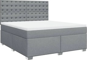 Box spring postel s matrací světle šedá 180 x 200 cm textil 3292881