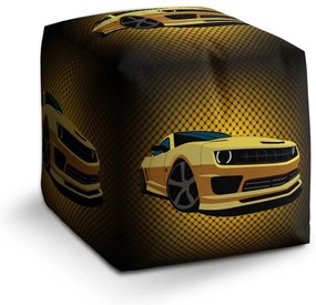 Sablio Taburet Cube Chevrolet Camaro Žlutá mřížka: 40x40x40 cm