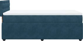 Box spring postel s matrací modrá 80 x 200 cm samet 3289906