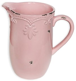 Růžový keramický džbán ve vintage stylu- 20 cm