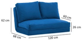 Modrá rozkládací pohovka 120 cm Taida – Balcab Home