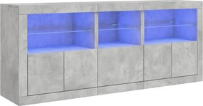Příborník s LED osvětlením betonově šedý 162 x 37 x 67 cm 3208998