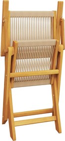 3dílný bistro set béžový polypropylen a masivní dřevo 3281807