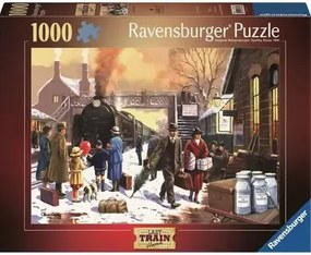 Ravensburger Lokomotiva v bílém ruchu / 1000 dílků / od 12 let