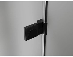 Mexen Lunar-B L sklápěcí sprchový kout levý 85 x 80 cm, čiré sklo, černá matná, 832L-085-080-70-00-L