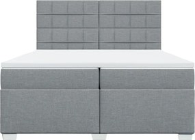 Box spring postel s matrací světle šedá 200 x 200 cm textil 3292895