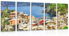 5-dílný obraz pobřeží Itálie - 200x100 cm