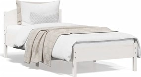 vidaXL Rám postele s čelem voskově 100 x 200 cm masivní borovice [842614] Barva: Bílá