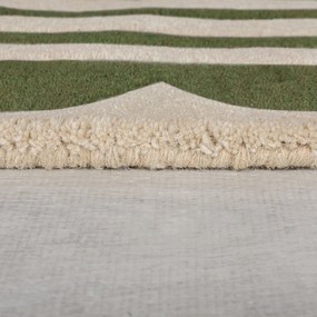 Flair Rugs, Ručně všívaný kusový koberec Lois Scallop Green, 120x170, zelená, chodba / předsíň