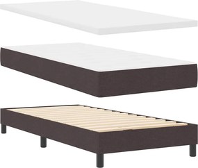 Postel s boxspringem s polštářem Tmavě hnědá 90 x 190 cm textil 3338653