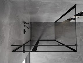 Mexen Mist T, sprchový kout s křídlovými dveřmi, levý, 100 x 110 cm, 8mm čiré sklo, černý profil, 8A4T-110-100-70-70-L