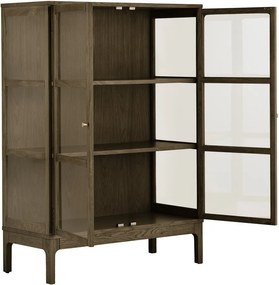 Tmavě hnědá vitrína v dekoru dubu 90x126x40 cm Zamora – House Nordic