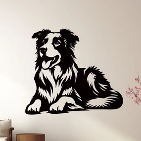 dřevo života Dřevěná dekorace psa BORDER COLLIE Zvolte rozměr (cm): 40x34, Zvolte barvu dekoru: Černá