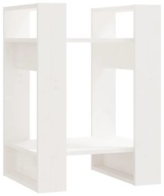 813855 vidaXL Knihovna / dělicí stěna bílá 41 x 35 x 57 cm masivní borovice
