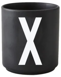 Černý porcelánový hrnek Letter X Design Letters