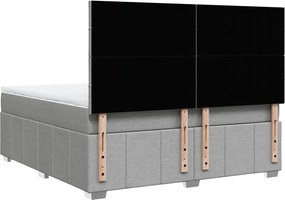 Box spring postel s matrací světle šedá 180 x 200 cm textil 3291747