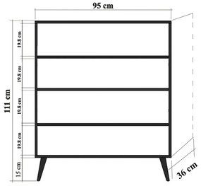 Designová víceúčelová skříň Vallissa 111 cm bílá