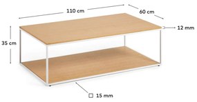 Konferenční stolek noya 110 x 60 cm bílý MUZZA
