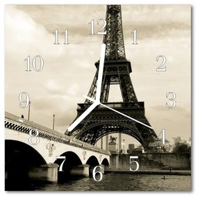 Nástenné skleněné hodiny Paříž