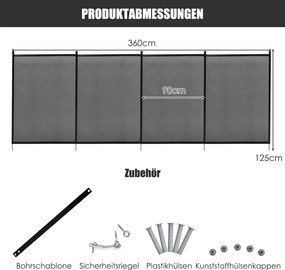 Costway Oplocení bazénu, oplocení pro děti, ochranné oplocení, oplocení bazénu