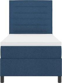 Postel s boxspringem s matrací s čelo Modrá 90 x 190 cm textil 3339279