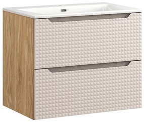 Comad Koupelnová skříňka s keramickým umyvadlem Luxor Beige 70 cm - béžová