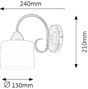 Rabalux 7274 - Nástěnné svítidlo EDITH 1xE27/60W/230V bronz