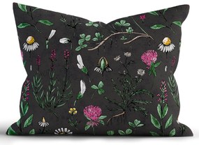MK Lůžkoviny Bavlněný povlak na polštář Renforcé 70 x 90 cm - Herbář černý