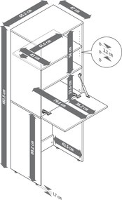 Tchibo - Skříňka na pračku s vyklápěcí pracovní plochou - barva: bílá