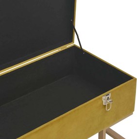 Lavice s úložným prostorem 105 cm hořčicová samet 247571
