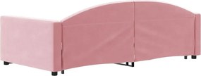 Válenda s přistýlkou a zásuvkami růžová 100 x 200 cm samet 3197359