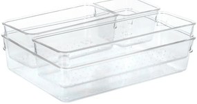 VILDE Sada 4 krabiček, organizér, vložka do zásuvky, transparent FLEXI