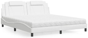 Postel Viana s matrací bílá 180 x 200 cm umělá kůže 3208811
