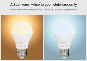 LED Solution Mi-Light MiBoxer RF LED žárovka RGB+CCT 6W E27 FUT014