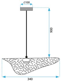 Toolight Stropní svítidlo APP1467-1CP BLACK/GOLD