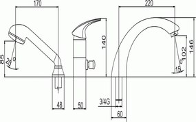 Novaservis Metalia 57 57045/1,0 vanová baterie bez ramene chrom